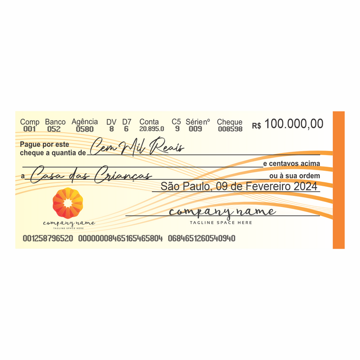 CHEQUE GIGANTE PARA PREMIAÇÃO – Maxi Propaganda